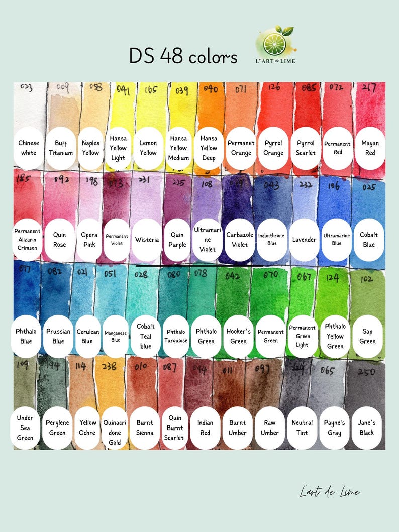 DS 48 Colors Watercolor Paint - Repackaged Mini Pans - Travel Pans 0 ...