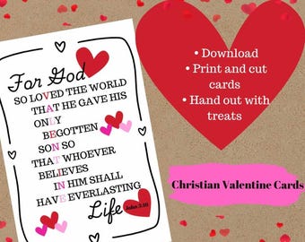God's Love John 3:16 Scripture Valentine Cards 28 Count - Different ...