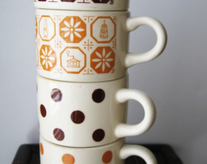 Mid Century Mod Mug Set - Etsy