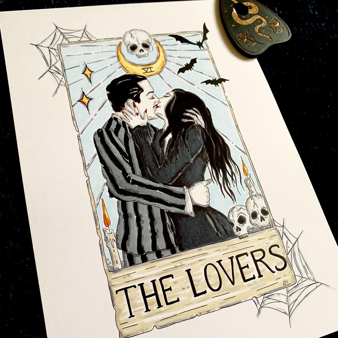 SPOOKY, the Lovers, Addams Family, Tarot Card, Goth, Horror, Halloween ...