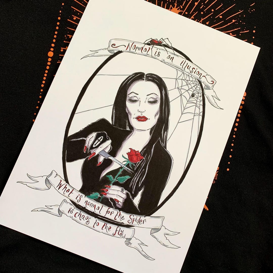 Morticia Gomez Addams Normal is an Illusion Goth Digital Print - Etsy