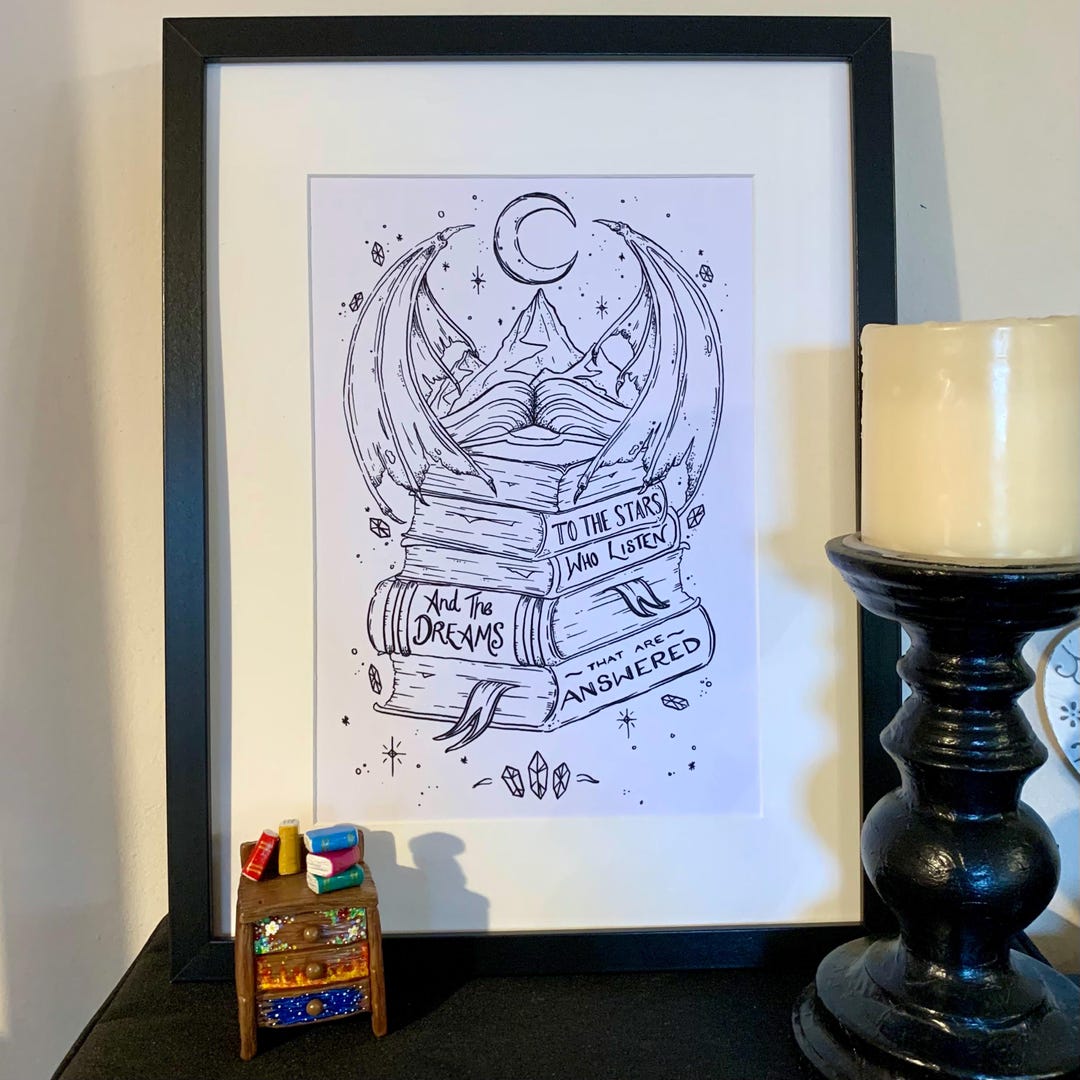 ACOTAR Inspired Book Stack to the Stars Who Listen Digital Print - Etsy