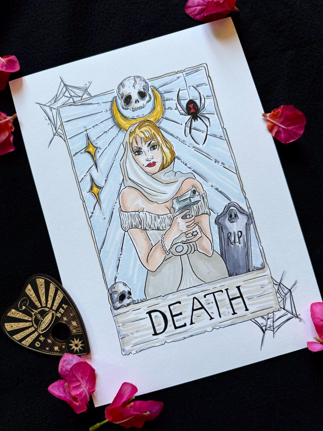 Tarot Card Debbie Uncle Fester Addams Death Goth Valentine Digital ...