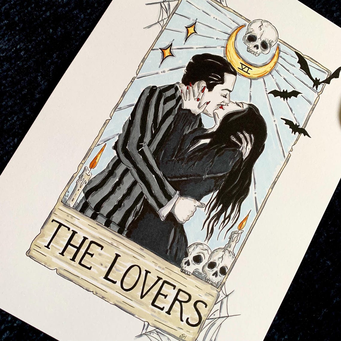 SPOOKY, the Lovers, Addams Family, Tarot Card, Goth, Horror, Halloween ...