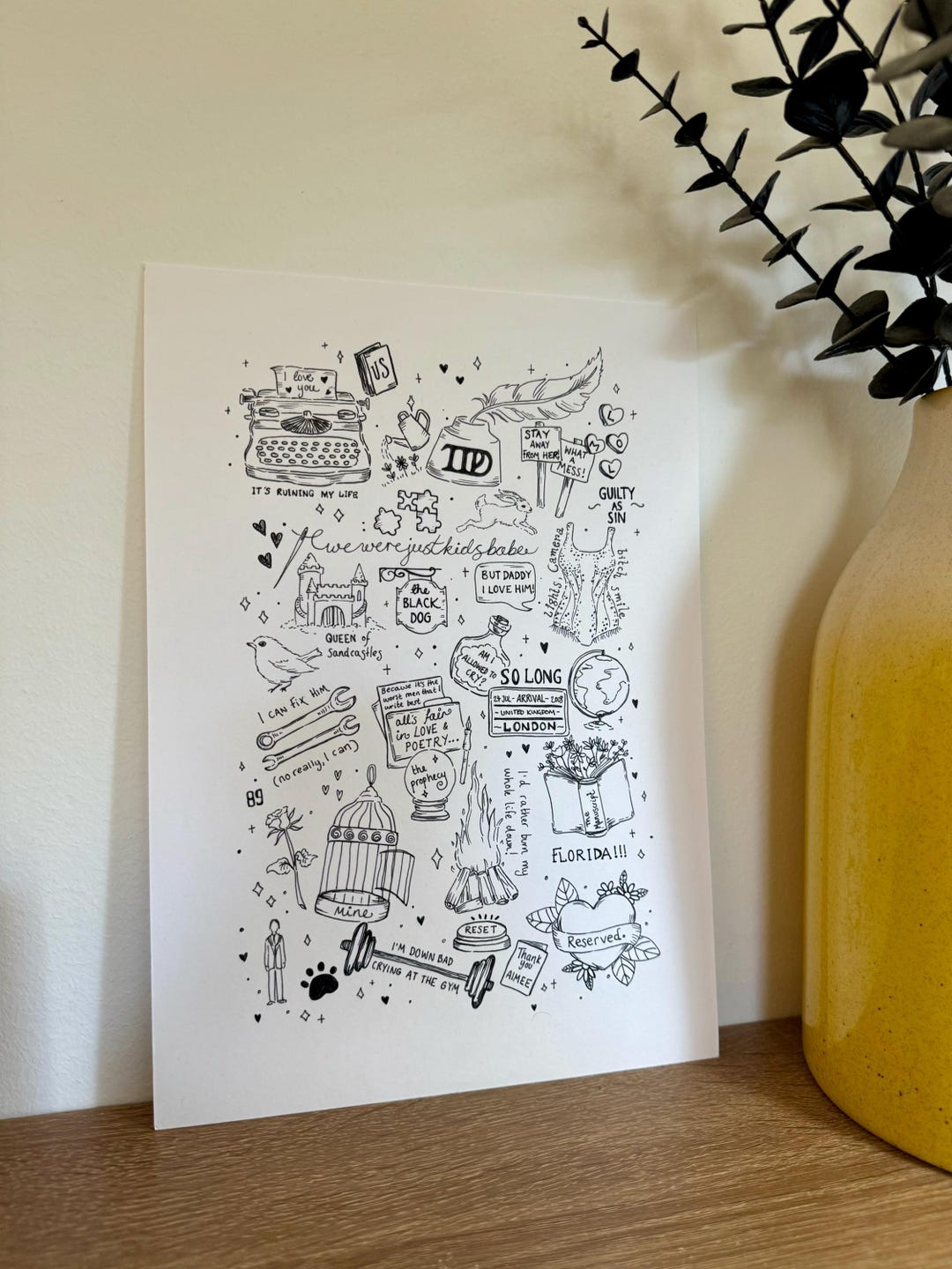 Taylor Swift Swiftie TTPD Collage Eras Home Wall Decor Digital Print - Etsy