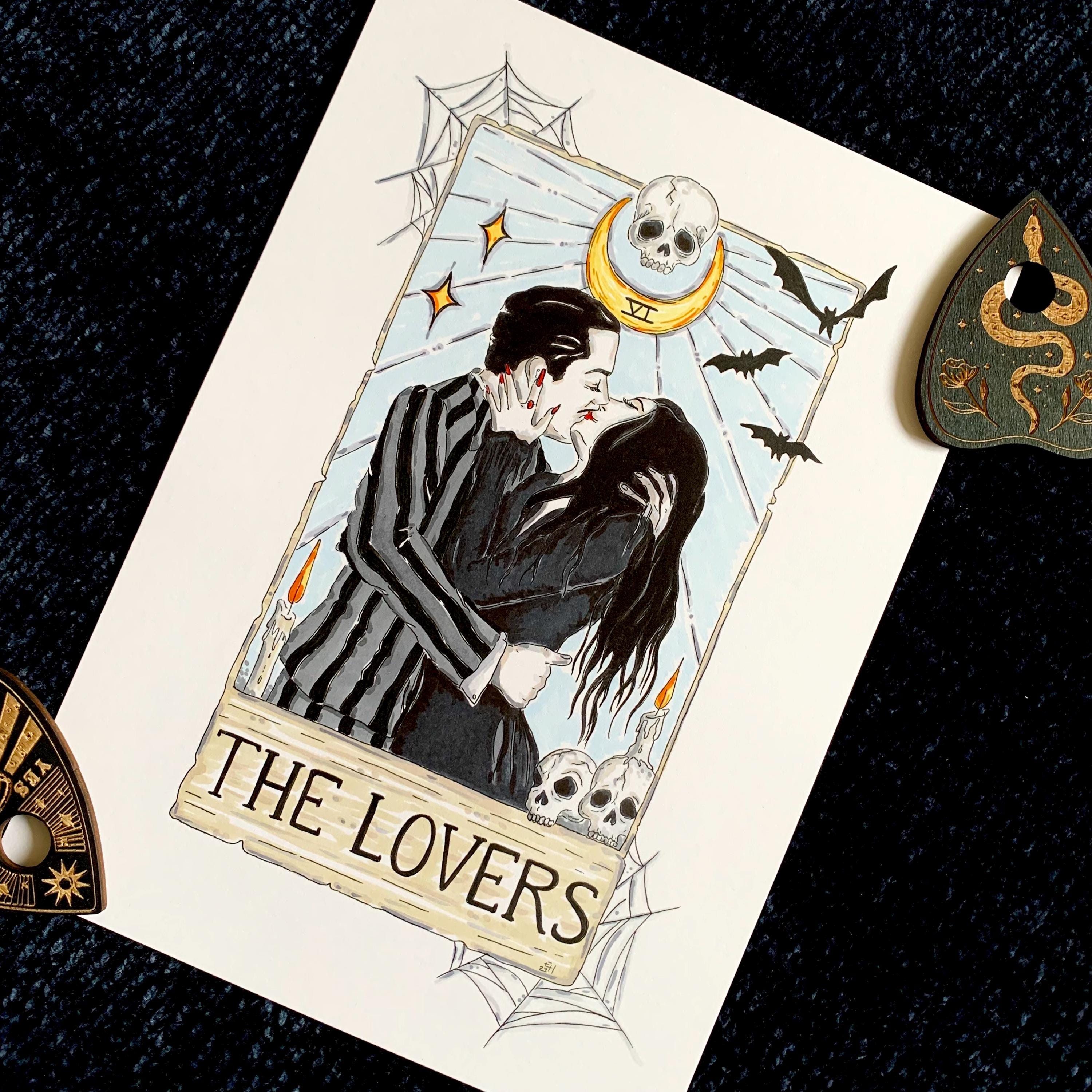 SPOOKY, the Lovers, Addams Family, Tarot Card, Goth, Horror, Halloween ...