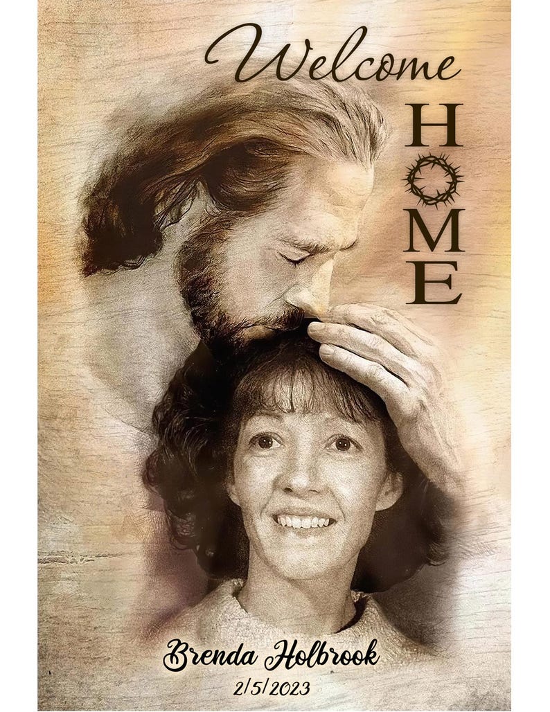 Welcome Home With Jesus Custom Personalized Picture; Memorial; Keepsake ...