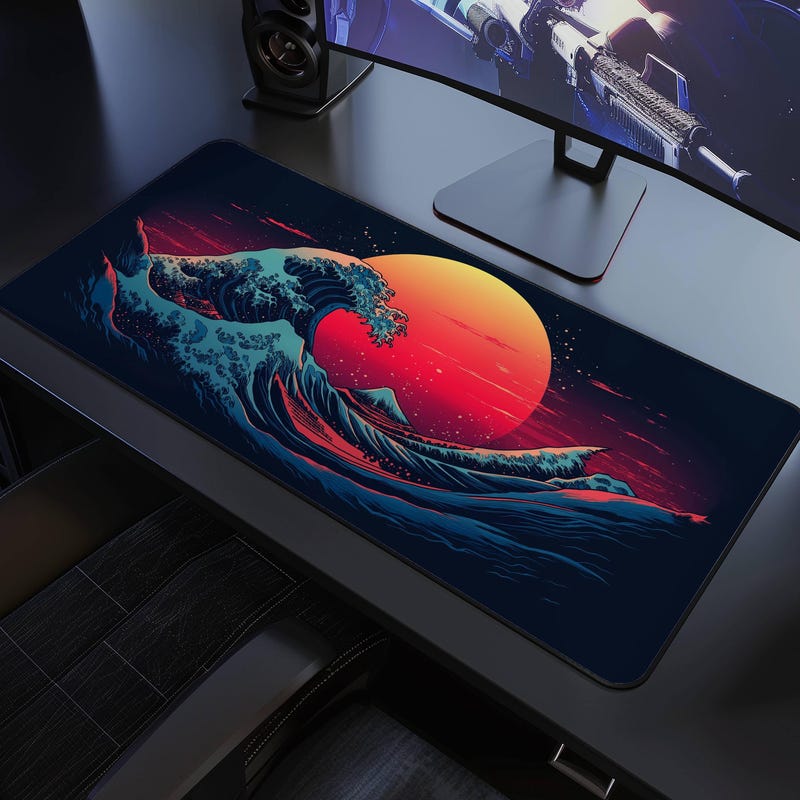 Japanese Wave Mousepad - Etsy