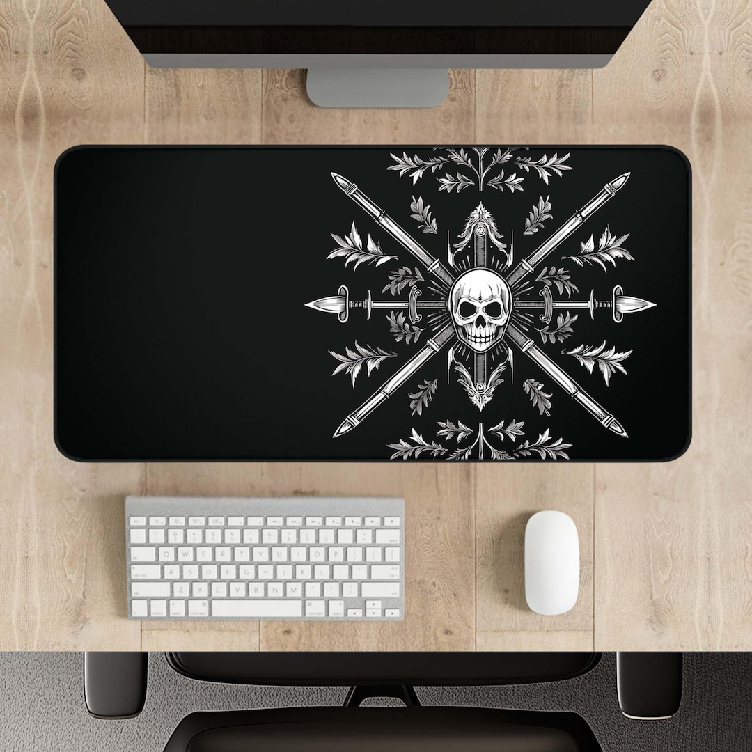 Skull Gothic Mouse Pad XL, Desk Pad & Desk Mat, Dark Aesthetic Computer ...