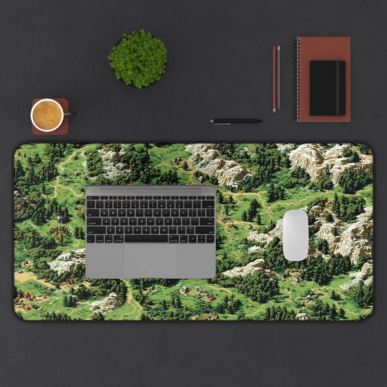 Pixel Art Desk Mat, Gaming Map Mouse Pad, Retro RPG Desk Pad XXL ...