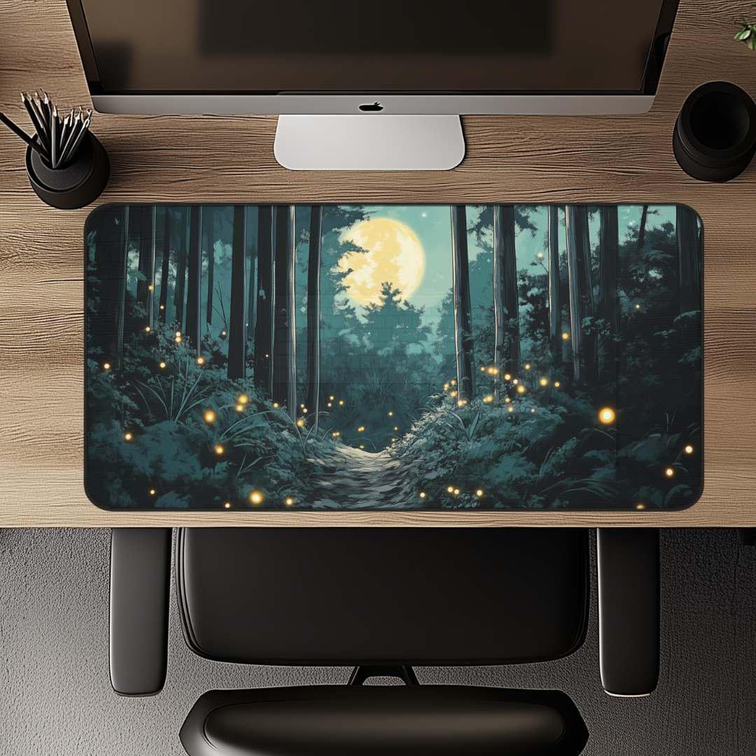 Dark Forest Desk Mat, Enchanted Forest Mousepad, Forest Decor, Forest ...