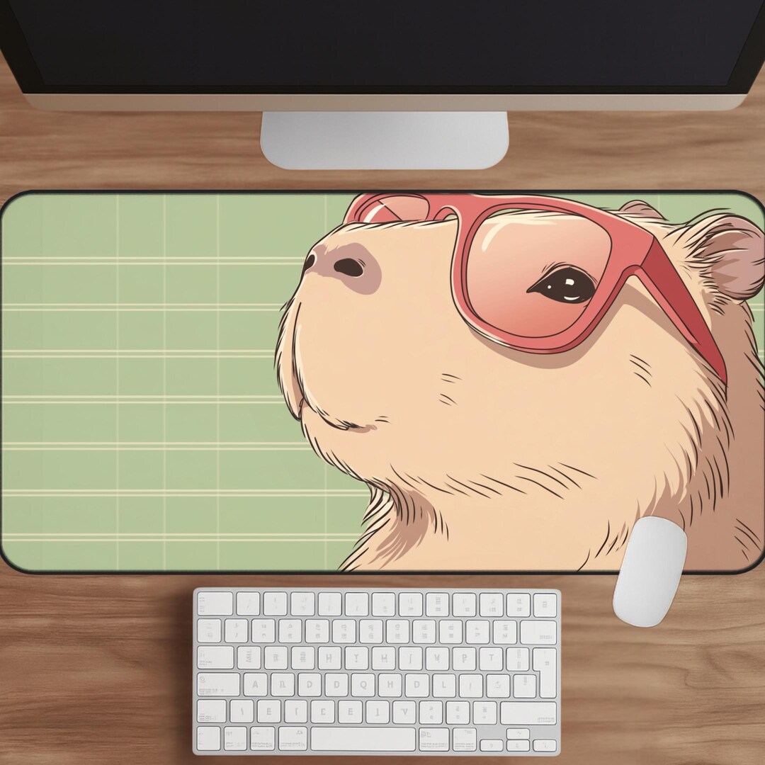 Capybara Desk Mat Kawaii Large Gaming Mouse Pad Cute Capy Desk Pad XL ...