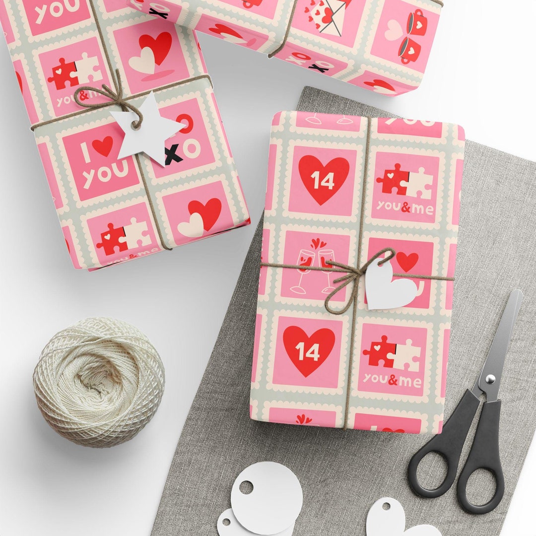 Valentines Day Wrapping Paper Roll Love Heart Gifts, Romantic Presents ...