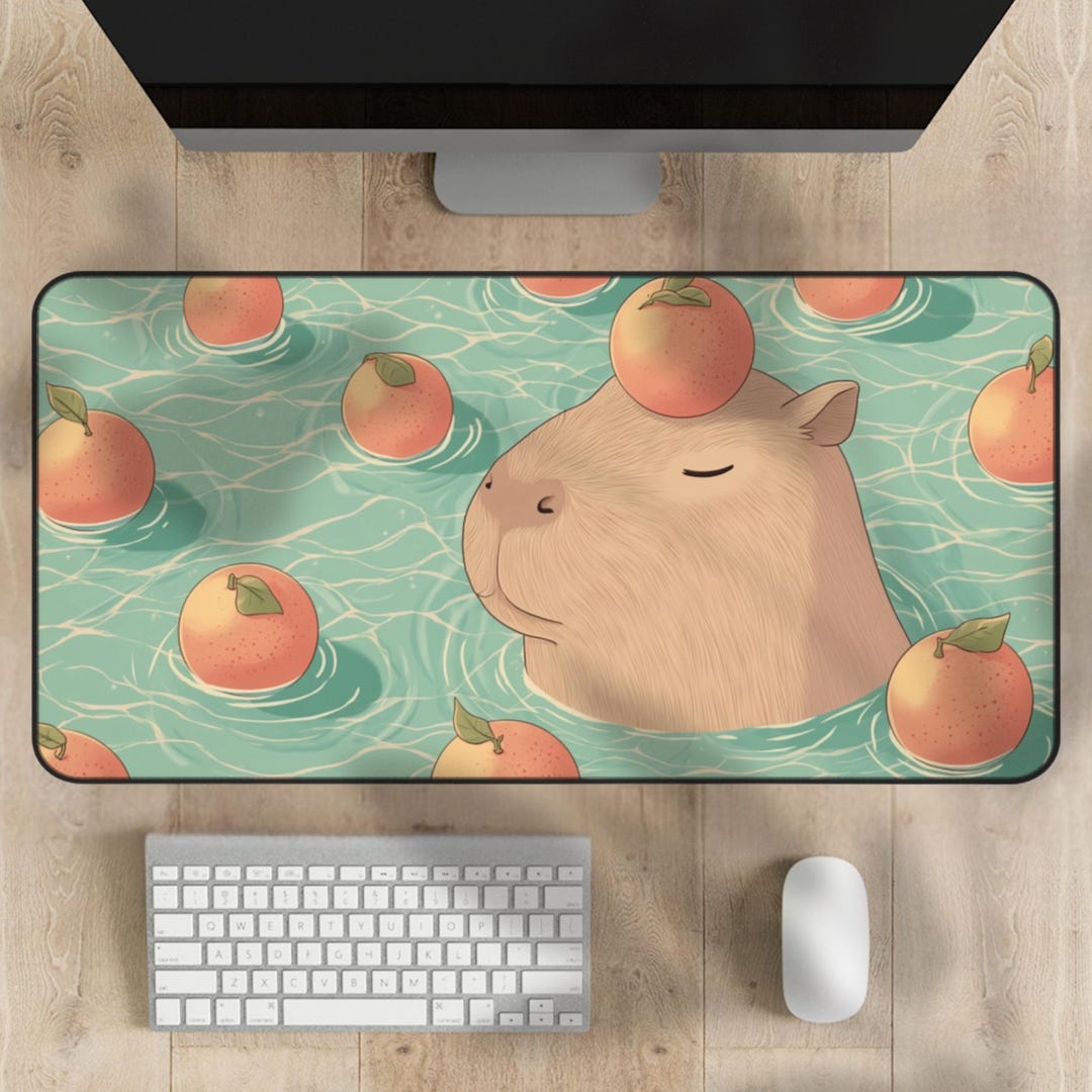 Capybara Desk Mat Kawaii Large Gaming Mouse Pad Cute Capy Desk Pad XL ...