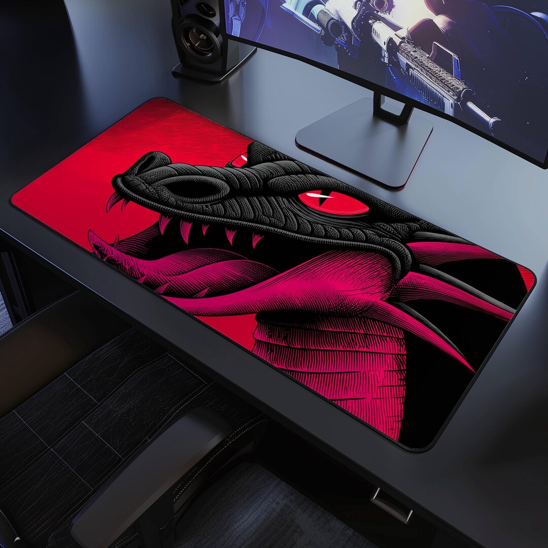 Dragon Desk Mat Red Mouse Pad Gothic Dragons Desk Pad Anime Draco ...