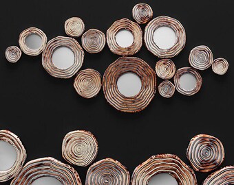 Circle Cluster Wall Decor, Copper, Patina, Copper Decor, Disk, Wall ...