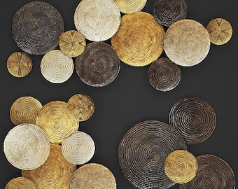 Circle Cluster Wall Decor, Copper, Patina, Copper Decor, Disk, Wall ...