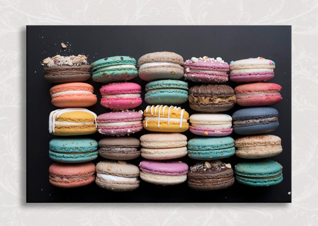 Paris Photo on Canvas, French Macarons, Chalkboard, French Kitchen ...