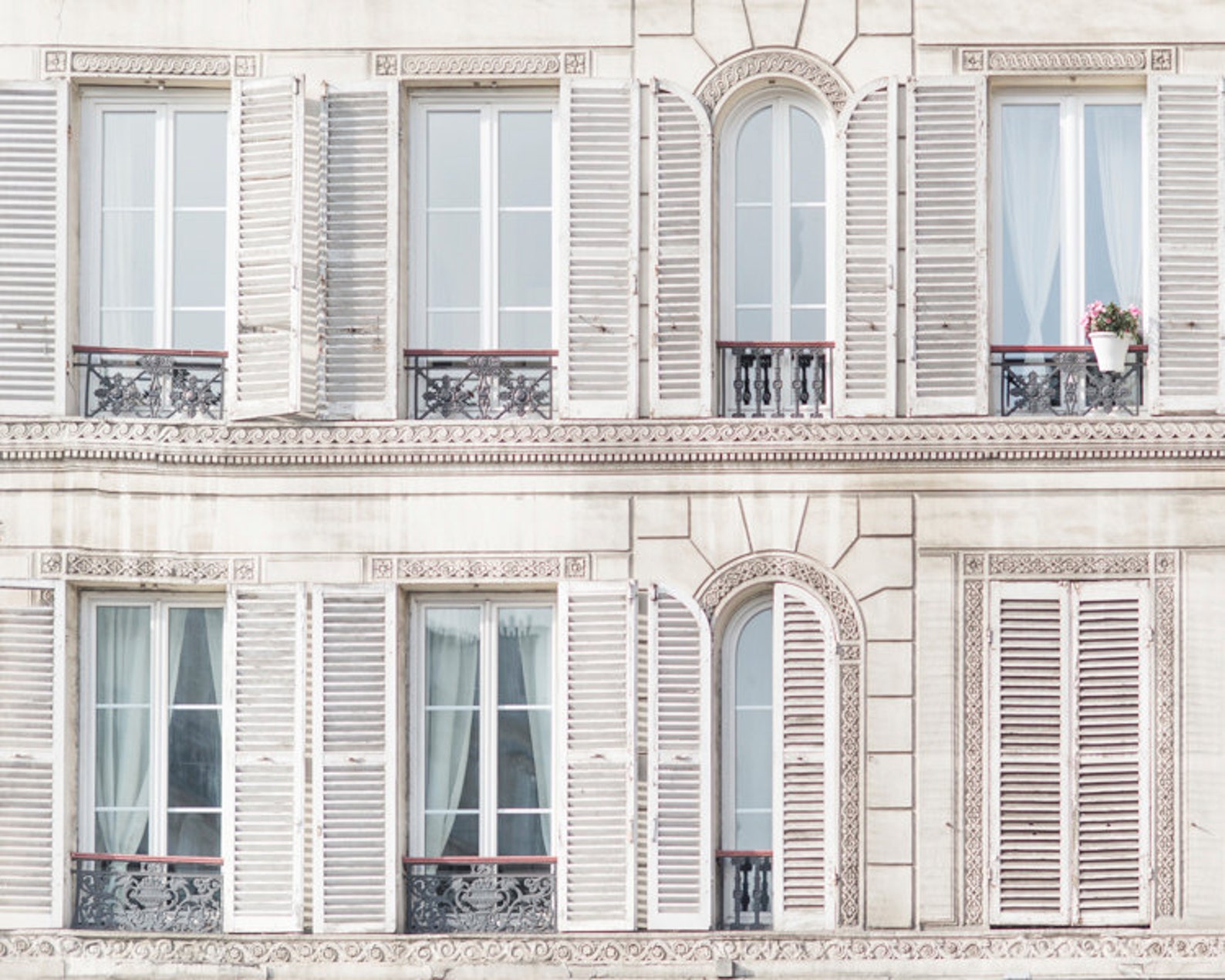 Paris Architecture Photograph Windows and Shutters Travel | Etsy