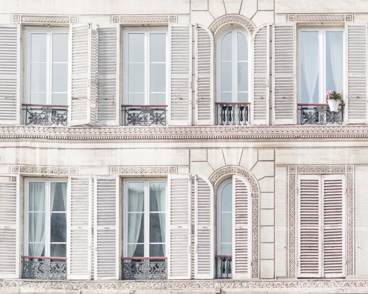 Paris Architecture Photograph Windows and Shutters Travel | Etsy