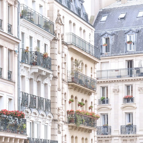 Paris Architecture Photograph Window Boxes and Lamp Posts - Etsy