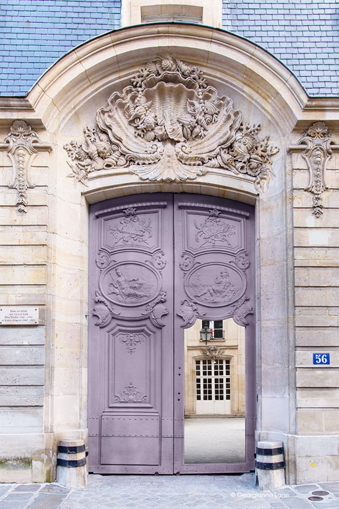 Paris Photography Mauve Door Architectural Photography | Etsy