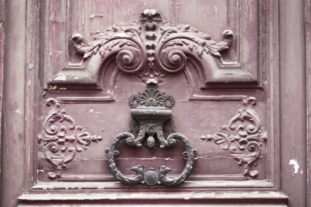 Paris Photography - Mauve Door and Knocker, Paris Art Print, French ...
