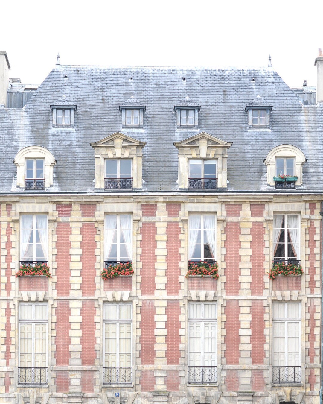 Paris Photograph Window Flower Boxes on Place Des Vosges, Large Wall ...