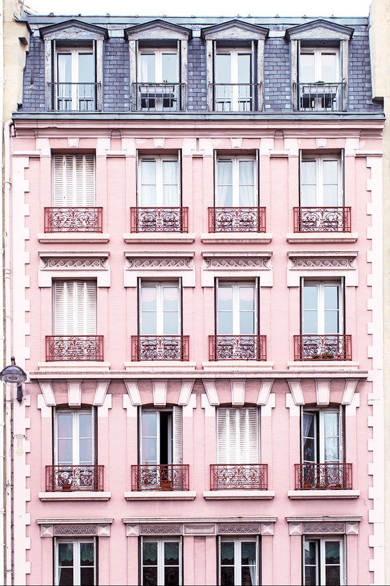 Paris Photography Pink House on Rue La Grange Architecture | Etsy