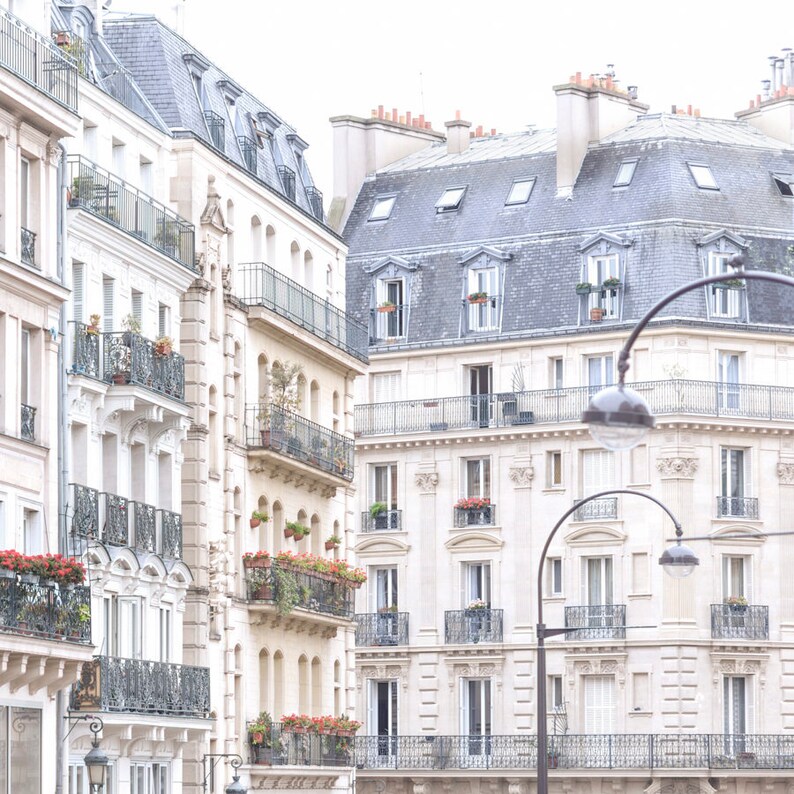 Paris Architecture Photograph - Window Boxes and Lamp Posts, Travel ...