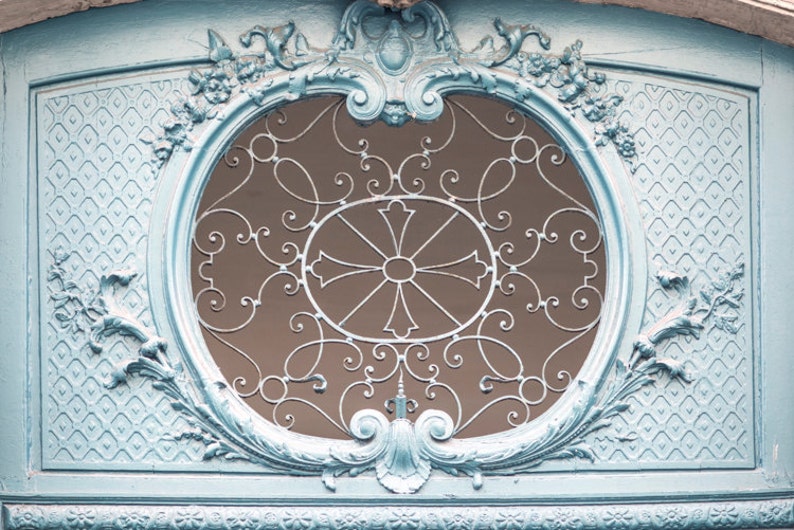 Paris Photography - Filigree Blue Window, Architectural Detail, Paris ...