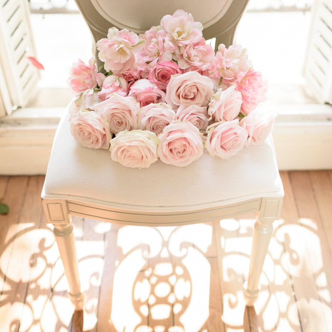 Paris Photograph - Roses on a Parisian Chair, Gallery Wall, Large Wall ...