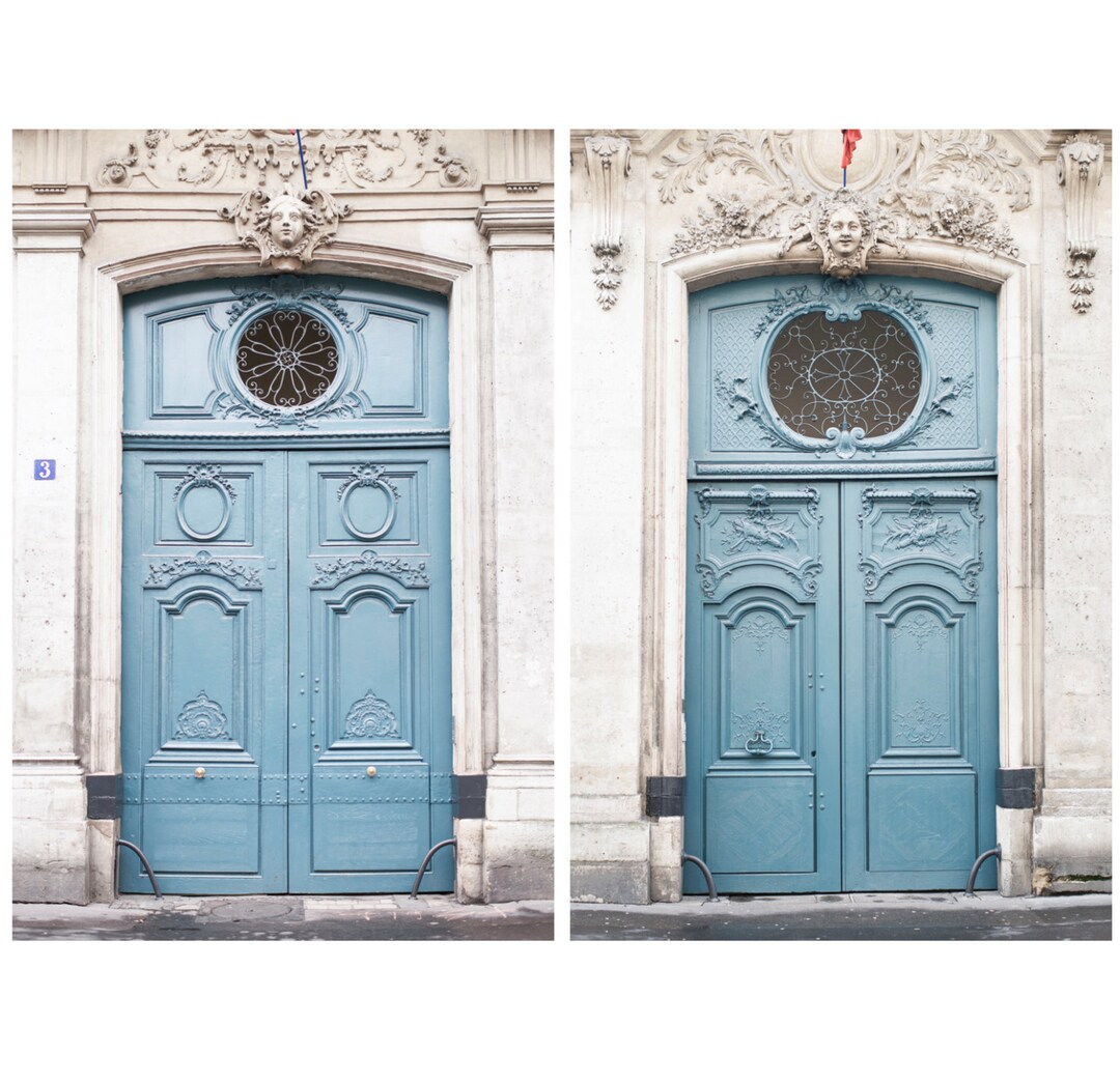 Paris Photography - the Blue Doors, Les Portes Bleue, Set of Two ...