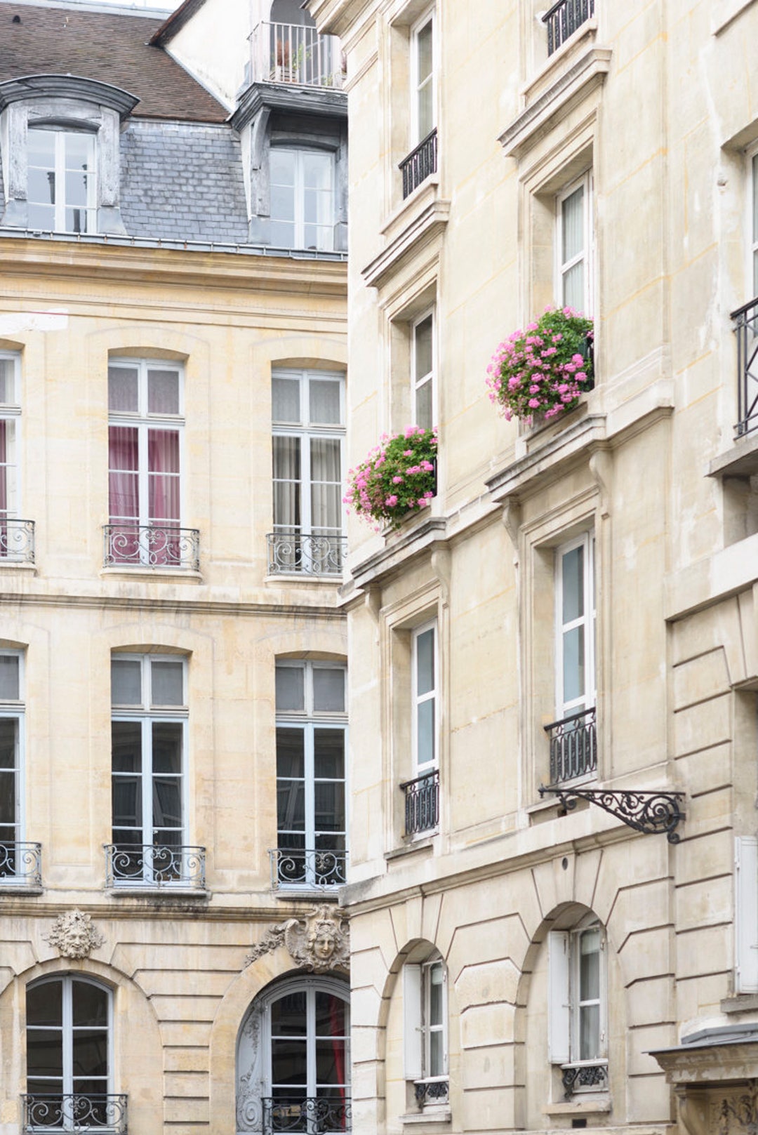 Paris Photograph - the Courtyard, Paris, Large Wall Art, Neutral French ...