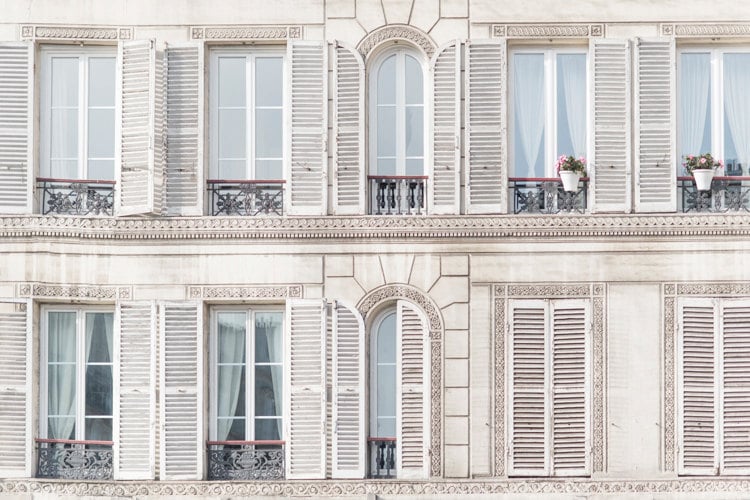 Paris Architecture Photograph Windows and Shutters Travel | Etsy