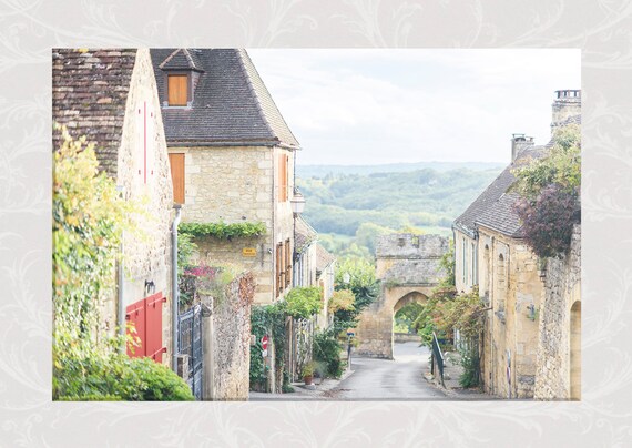 French Country Photograph on Canvas Evening in Domme France | Etsy