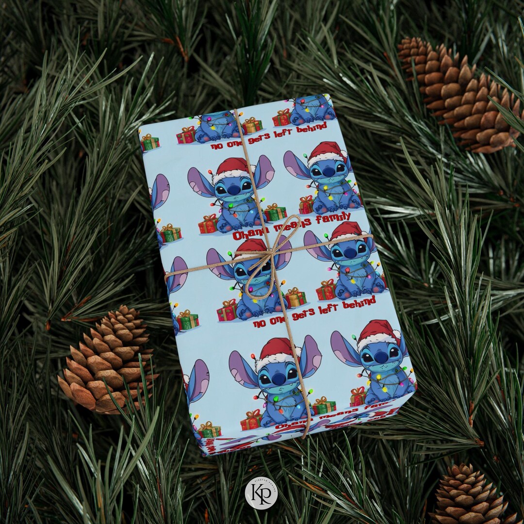 Stitch Wrapping Paper Ohana Means Family No One Gets Left Behind Stitch ...