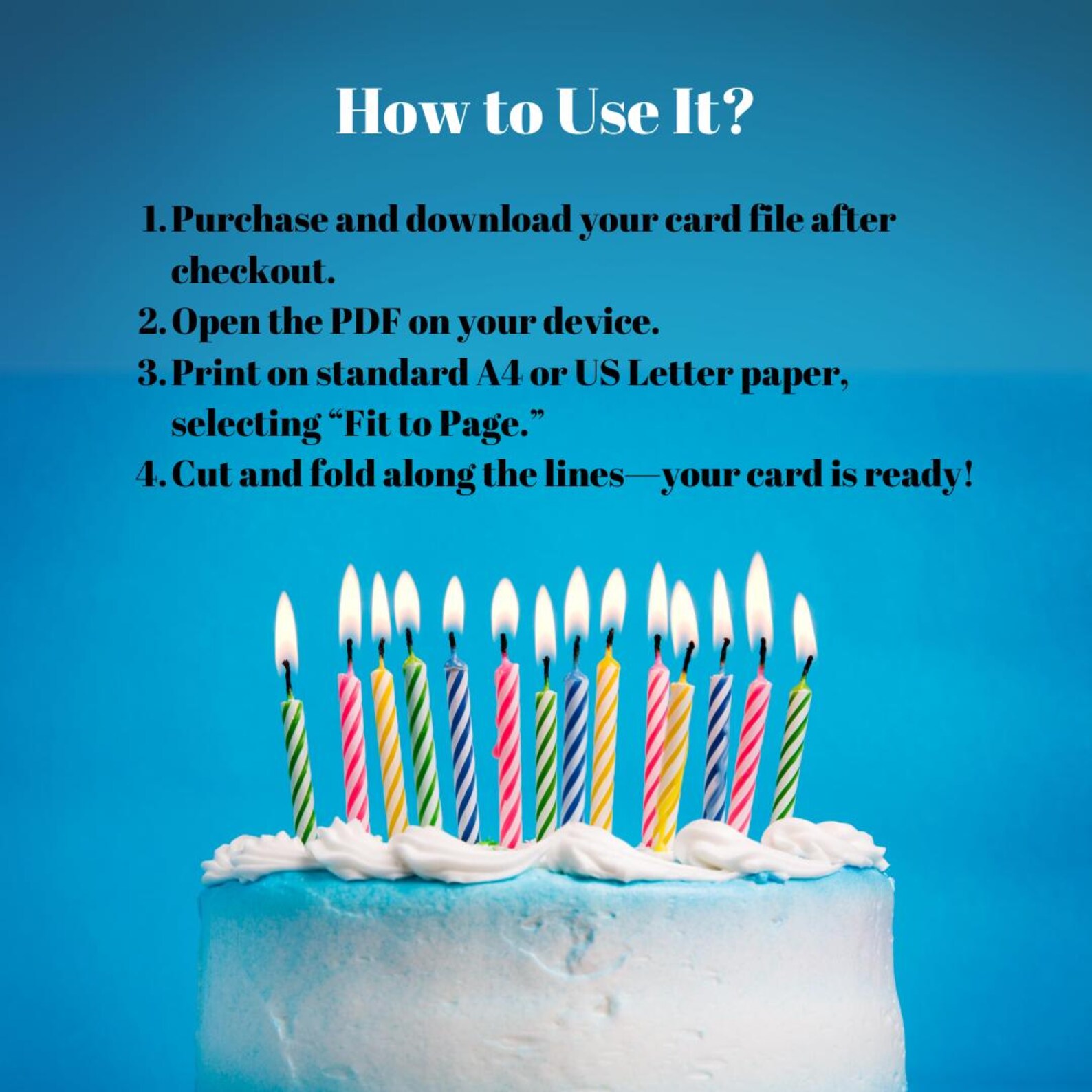 Printable Birthday Card Digital Download Quick and Easy Printable ...