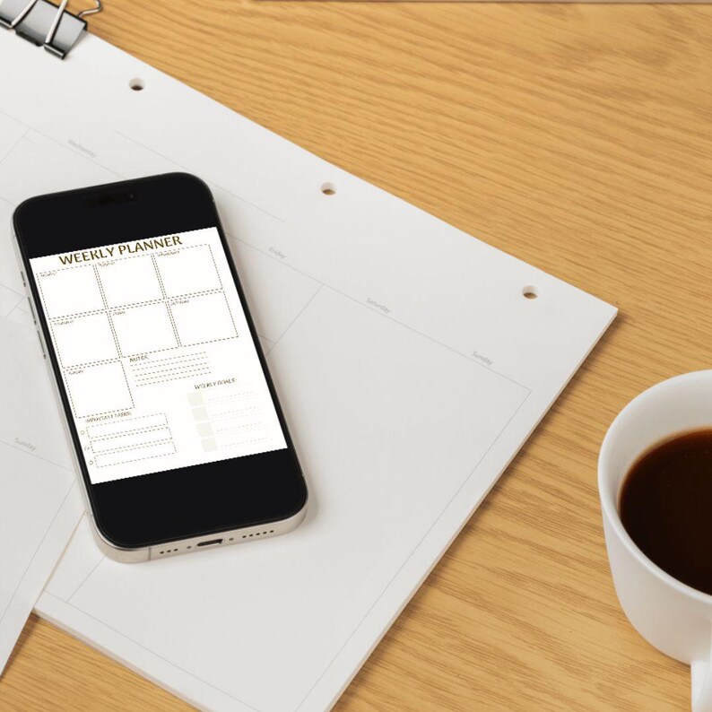 Digital Printable Planner Set PDF, Minimalist Planner Pack, Habit ...