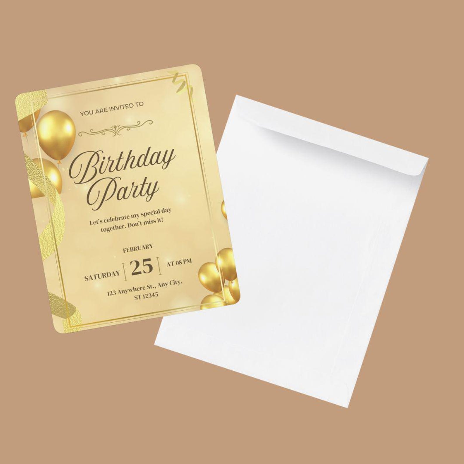 Editable Birthday Party Invitation in Canva, Personalized Birthday ...