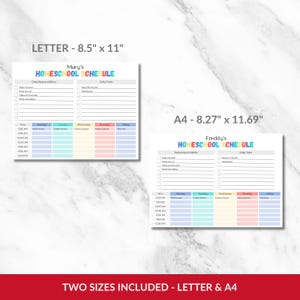 Editable Homeschool Schedule Template: Colorful Daily Planner (digital ...