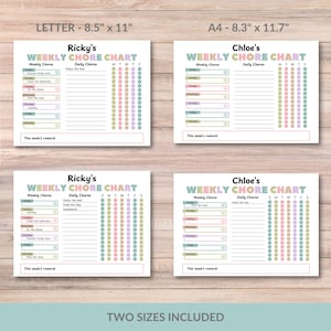 Weekly Chore Chart | Task Chart | Instant Download | Reward Chart ...