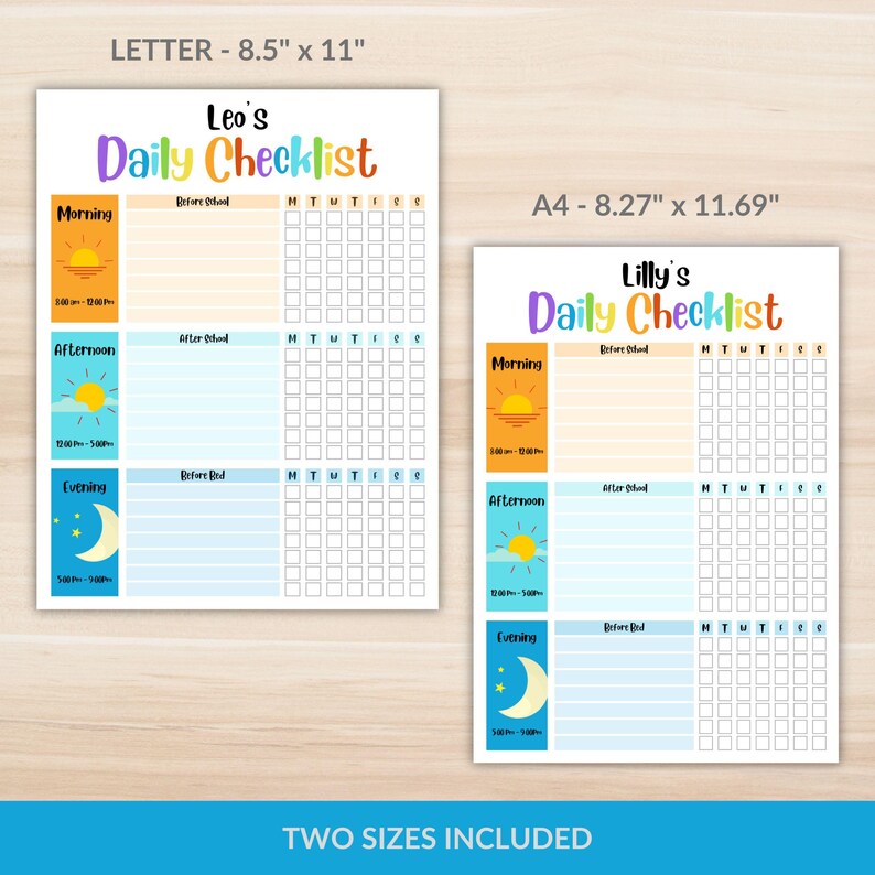 Kids Daily Routine Checklist | You Can Do It | Positive Reinforcement ...