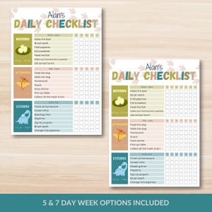 Kids Dinosaur Daily Routine Checklist | You Can Do It | Positive ...