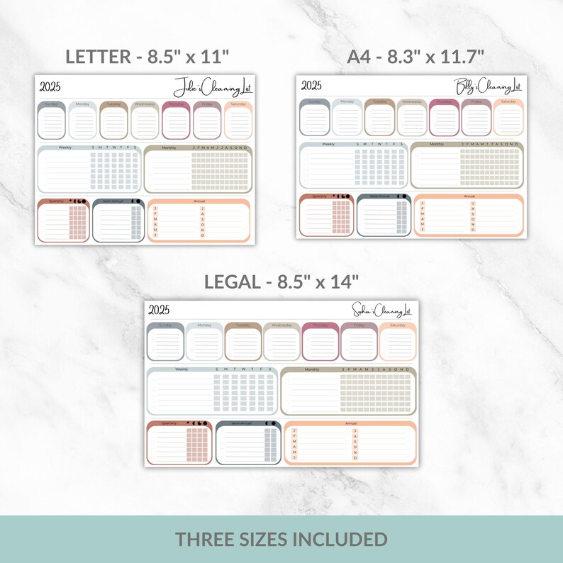 Colorful Household Chores Chart | Printable ADHD Cleaning Planner ...