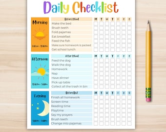 Kids Unicorn Daily Routine Checklist | You Can Do It | Positive ...