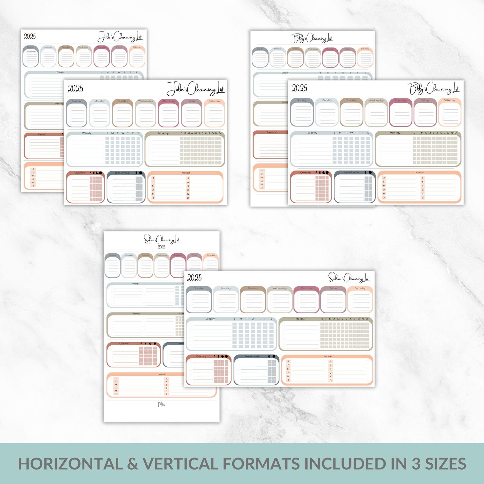 Colorful Household Chores Chart | Printable ADHD Cleaning Planner ...