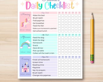 Kids Daily Routine Checklist | You Can Do It | Positive Reinforcement ...