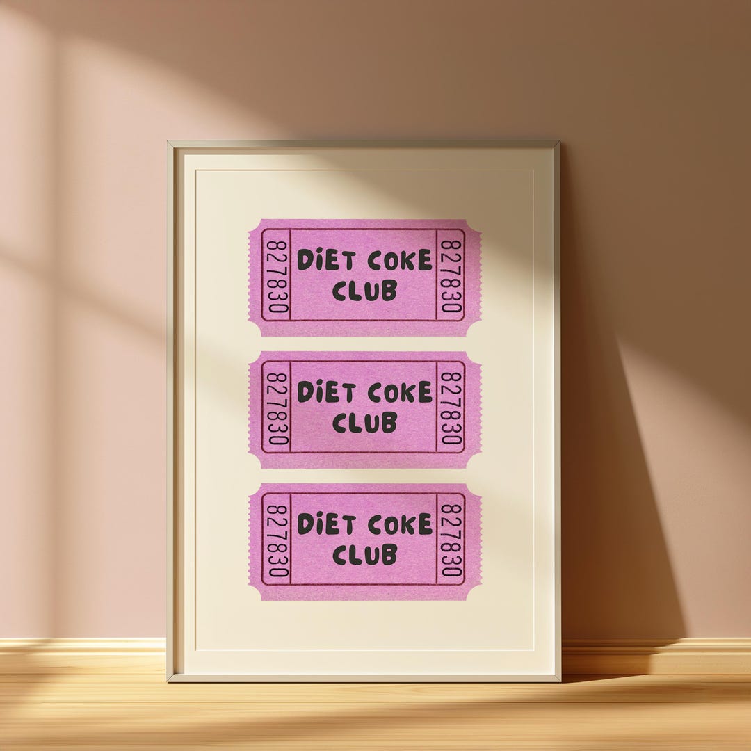 Diet Coke Club Print, Kitchen Print, Fun Print, Trending, Diet Coke ...