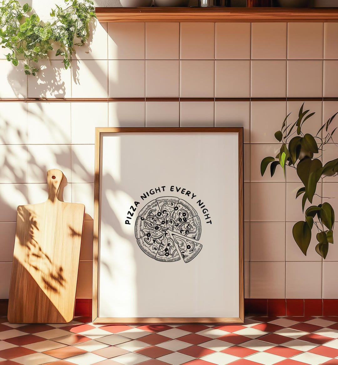 Pizza Night Every Night Print, Kitchen Print, Pizza Print, Modern ...